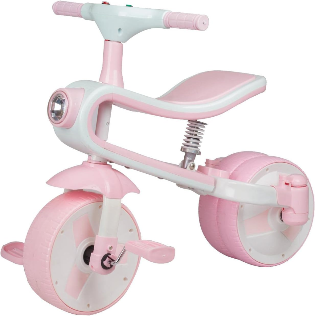 Three wheels children cycle, pink color